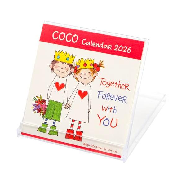 ホワイト/-/C-1692-RY・パッケージ個数:1・おちゃめでかわいい大人気のココちゃんの世界観あふれるカレンダー。・気軽に使えるプラスチックケース入り・１５枚つづり１２ヵ月一覧入り・日曜始まり・森林認証紙使用