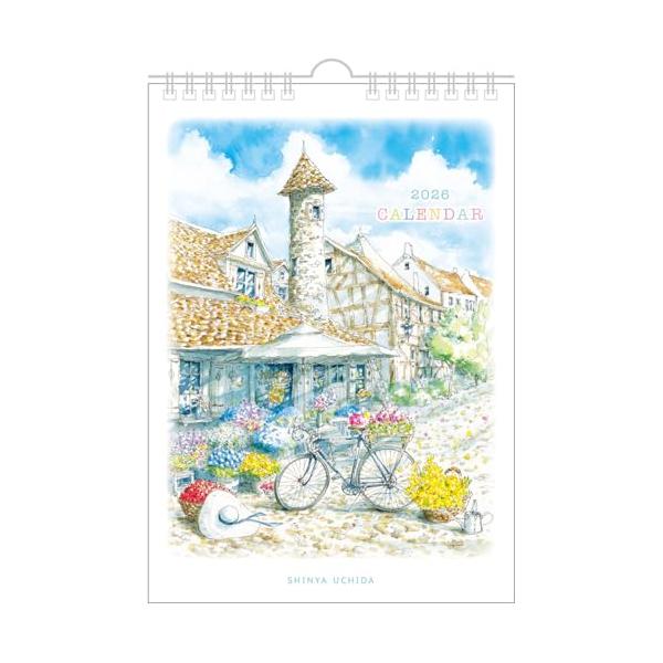 -/-/26ACL-72・パッケージ個数:1・優しい色づかいの水彩画が魅力の内田新哉のカレンダーです。・綴じ枚数14枚綴り表紙含む・サイズ 210×297mm・日付期間 2026年1月〜2026年12月・原産国日本 仕様日曜始まり / 六曜なし