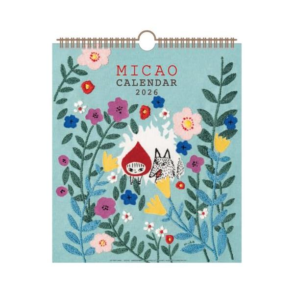マルチカラー/-/1000136935・パッケージ個数:1・可愛らしいMICAOさんのイラストのカレンダーです。・サイズ：300×260ｍｍ・13枚つづり・リング仕様