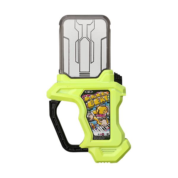 別売りのDXゲーマドライバーにセットして、発光＆変身音が発動！ 単品遊びは、ボタンを押してサウンド発動＆発光！