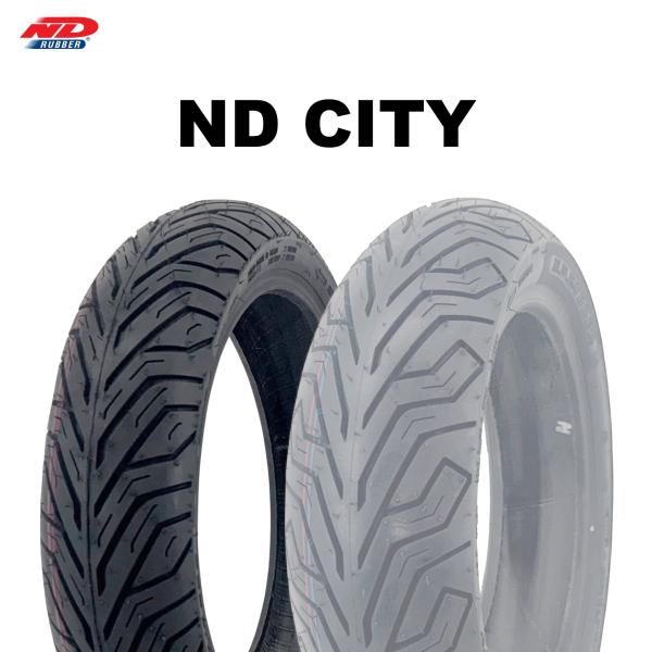 ・メーカー名：ND RUBBER(NDラバー)・タイヤ名：ND CITY (NDシティ)・サイズ：110/70-12 47L・年数：2025年製・12インチ検索キーワード・NDシティー フロント リア・スクーター・バイク タイヤ