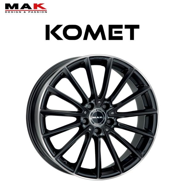 メーカー：MAK（マック）商品名：KOMET（コメット）サイズ：19 × 8.0Jインセット：＋48穴数：5P.C.D.：112ハブ穴径（HUB BOREφ）：φ66.6カラー：Gloss Black Mirror Ring（グロスブラック...
