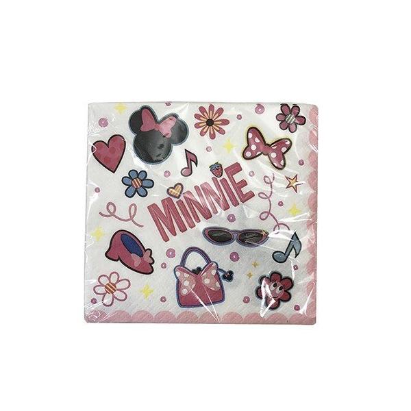 ミニーちゃんのペーパーナプキンです。ＳサイズとＬサイズの2種類のサイズをご用意していて、こちらはＳサイズになります。一枚お皿にを敷くだけで、一気にパーティー感が増します♪お誕生日会やクリスマス、ひな祭りなどにおすすめです。■パッケージサイズ...