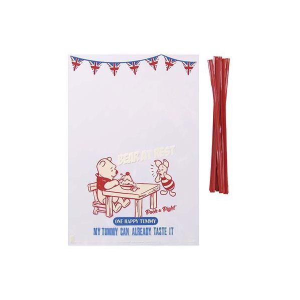 ディズニーキャラクターのかわいいシースルーバッグです。食品を直接入れてお使いいただけるので、お菓子などの手作りプレゼントのラッピングにおすすめです。こちらのサイズはＳサイズになります。ワイヤータイもセットになっています。全４種類ご用意してい...