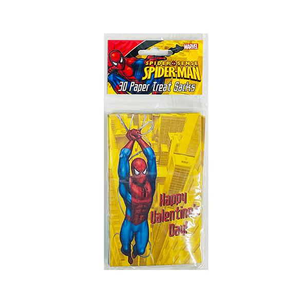 スパイダーマンのペーパーギフトバッグです。ちいさめの平袋なので、個包装のキャンディーやチョコを分けたりする 友チョコにぴったり♪裏面には名前も書き込めますよ！枚数もたくさん入っています☆アメリカからの輸入です。【サイズ】パッケージ：約22×...