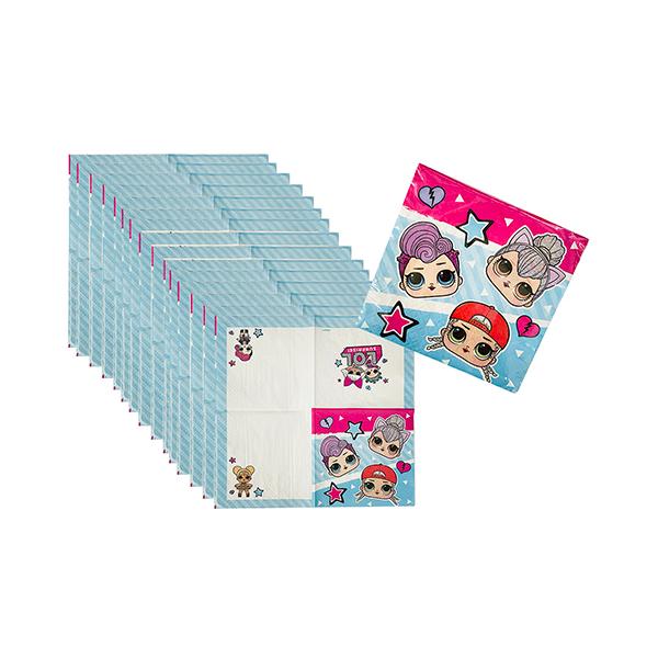 ＬＯＬのペーパーナプキンです。一枚お皿に敷くだけで、一気にパーティー感が増します♪お誕生日会やクリスマス、ひな祭りなどにおすすめです。■パッケージサイズ：約H125×W130×D15mm■広げたサイズ：約H250×W257mm■素材：紙■1...