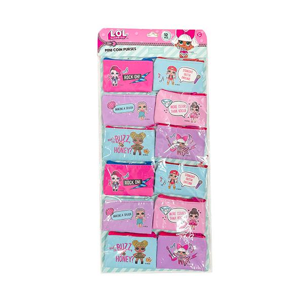 L.O.Lサプライズのコインケース12個セットです。小さな小銭入れが6柄計12個入り♪LOLのポップな絵柄とカラフルカラーがとってもかわいいです。パーティーや、イベントの景品等にぴったりですよ。●サイズ（1個あたり）：約W8×H5cm●パッ...