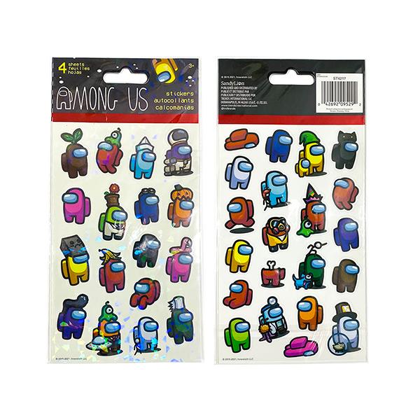 人気オンラインゲーム、アモング・アスのシールセットです☆柄は2柄！ノーマルバージョンとホログラムバージョンで計4シート入っています。お友だちとシェアしたり、ごほうびシールとしてもおすすめです♪■パッケージサイズ：約タテ21×ヨコ10.5cm...