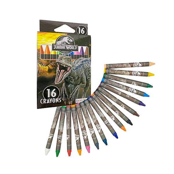 ジュラシックワールドのクレヨンです。16色入り。持ち運びに便利♪NON-TOXIC（非毒性）仕様で、細身のタイプです。■パッケージサイズ：約H11.5×W6.8×D1.7cm■クレヨン長さ：約9cm■16色セット■対象年齢めやす：3＋※海外...