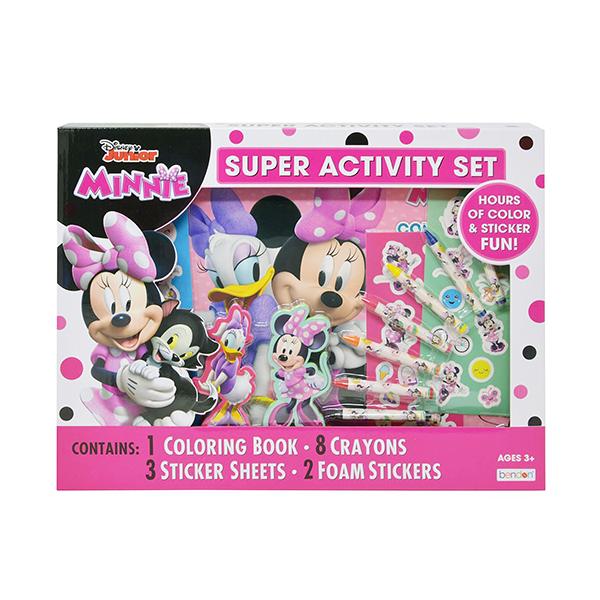 ミニーマウスのアクティビティーセットです。クレヨン、シールなどが入っているセット。アメリカからの輸入品です。■本体サイズ：28×37.5×3cm■対象年齢めやす：3＋※海外輸入商品です。「輸入商品について」を必ずご一読ください。※入荷時より...
