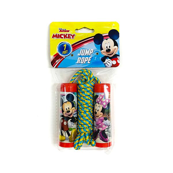 ミッキー ＆ ミニー のなわとびです。おなじみのミッキー＆ミニー の絵柄とカラフルなロープがかわいいよ♪軽いので、初めてのなわとびあそびに最適です。アメリカからの輸入品です。■パッケージサイズ：約タテ21.5×ヨコ11.5×厚さ3cm■紐の...