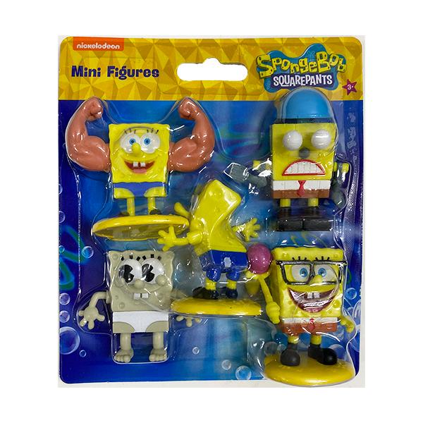 スポンジボブのミニフィギュアセットです。いろんな姿に変身したボブが5体♪そろえて飾ったり、ごっこ遊びに♪アメリカからの輸入品です。■パッケージサイズ：H15.3W14×D3.7cm■本体サイズ：約H5×W3~6cm■対象年齢：3才〜■素材：...