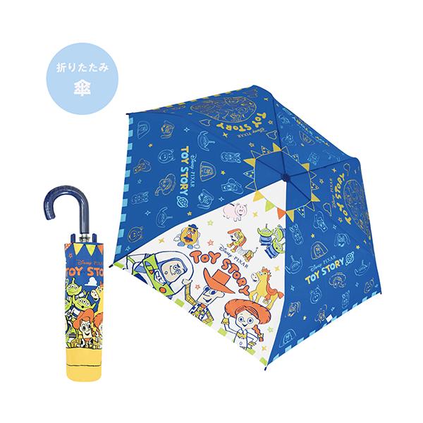 トイストーリー の折りたたみ傘です。POPな絵柄でかわいいですよ。傘骨は軽くて丈夫で折れにくいグラスファイバー。強風でも折れにくい耐風骨仕様です。【商品サイズ（約）】傘骨の長さ：53cm全長：30cm【品質表示】傘生地の組成：ポリエステル1...