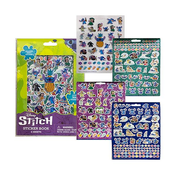 リロ＆スティッチの4シート入りステッカーです。ぷくぷくシールが1シートと紙のシールが3シートのセット♪アメリカからの輸入品で、カラフルでとってもかわいい！手帳に貼ったり、ノートをデコレーションしたり…用途はたくさん！たくさん入っているので、...