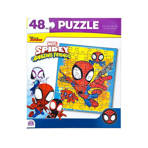スパイディとすごい仲間たちのジグソーパズルです。100ピース入り。柄違いで24ピース、48ピースもあるので、ステップアップしていっても楽しそうです！■ボックスサイズ：約H21×W18×D4cm■完成品サイズ（記載）：26.2×23.1cm■...
