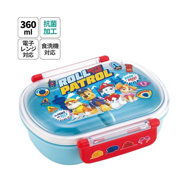 ☆☆日本製☆☆パウパトロールのお弁当箱です。ポップな色使いがかわいい！ふわっと盛り付けが出来るドーム型フタのタイトランチボックス。のり等がフタにくっつきにくく、押し潰れを防ぎます♪おかずが片寄りにくい高い仕切り＆入れ分けに便利な中子付きで、...