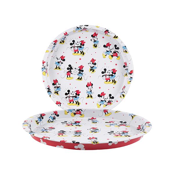 ミニーちゃんのラウンドトレイです。USAから輸入のthe tin box company社製。ちょっぴりレトロな雰囲気のブリキ缶のまるいトレイです。●サイズ:約直径31.5×3.5cm（内側サイズ：約直径27×3.5cm）●材質：スチール他...