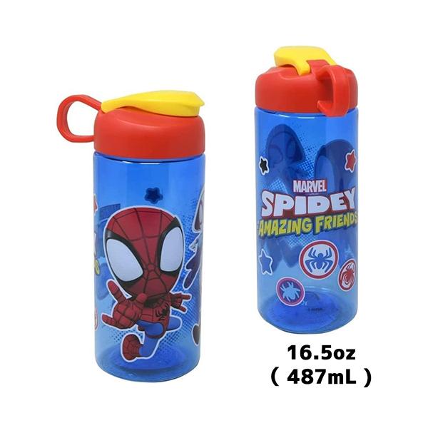 アメリカからの輸入品☆スパイディのプラボトルです。持ち運びに便利なキャリーループ。常温や冷たい飲み物を入れるのにちょうどいい軽くて扱いやすいプラスチックボトルです。・サイズ：約直径7×H18cm・容量：16.5oz. (約487mL)・材質...