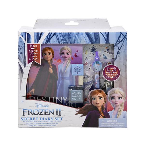 アナと雪の女王のダイアリーセットです。ダイアリー、ボールペン、シール、スタンプのセットです。ボックス入りです。■パッケージサイズ：約H22×W23.5×D5.5(cm)■内容：60ページダイアリー×1冊、ボールペン（青インク）×1本　　　 ...