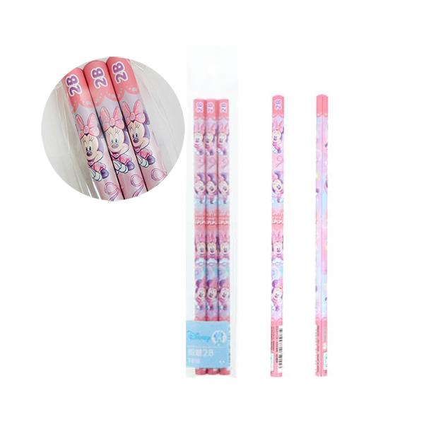ミニーのえんぴつ 2B 3本セットです。「ゆめかわ」をテーマにしたサンスター文具オリジナルデザイン。パステルカラーがかわいい円型軸タイプです。■パッケージサイズ：35mm×220mm×7.5mm■1本あたりサイズ：φ7.5mm×178mm■...