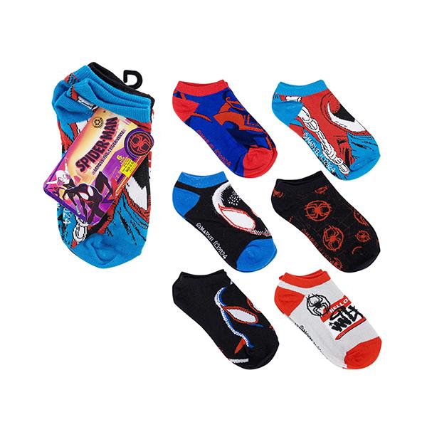 スパイダーマンのアンクルソックス6足セットです。スパンデックス入りで、よく伸び、履きやすいです。アメリカからの輸入品です。■記載サイズ：M / shoe size 9-2.5■平置き実寸サイズ：かかとからつま先まで約16.5cm※だいたい小...