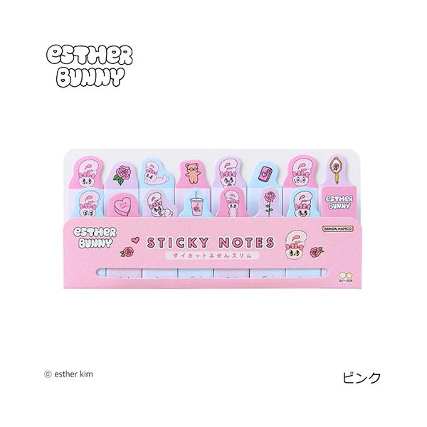 エスターバニーの付箋セットです。使いやすいスリムタイプの付箋紙です。沢山の絵柄で、楽しく使えそうです。●本体サイズ：W105×H50×D3mm●パッケージサイズ：W135×H51×D3mm●素材：紙●内容：16柄 各8枚 計128枚●日本製