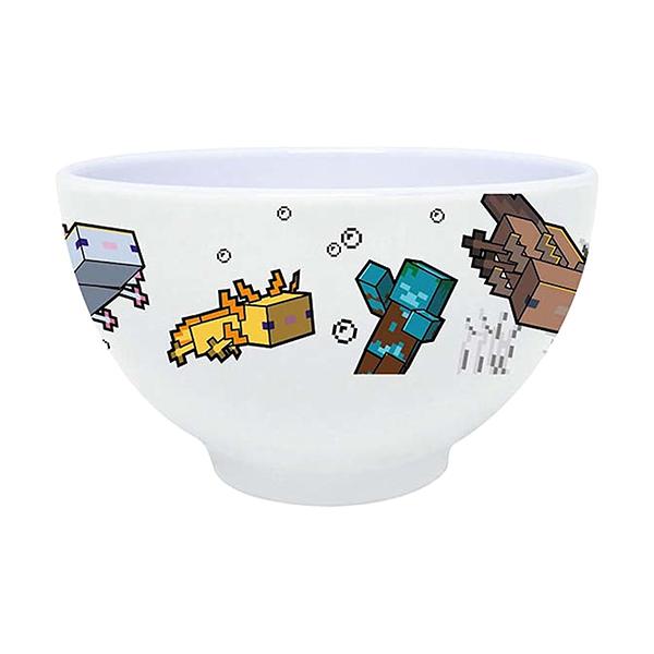 マインクラフトのメラミンボウルです。ご飯や、スープなど普段の食事に使いやすい大き目のボウル。メラミン製で割れにくく、重ねて収納できて便利です。柄違いで揃えてもかわいいですよ♪●サイズ：約H66×φ113mm●容量：約380ml(満水時)●素...