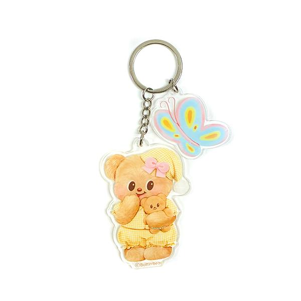 バターベアのアクリルキーチェーンです。タイのお菓子ブランド「Butter bear」の公式マスコットで、今や国民的キャラクターともいわれている人気のキャラクターです。ガーリーでかわいらしいくまさんとちょうちょのチャームが付いています。集めて...