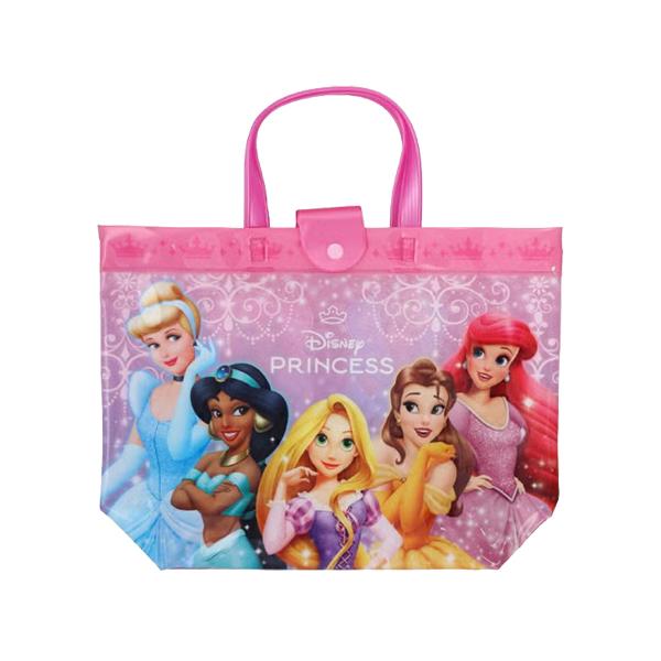 ディズニープリンセスのビニールトートバッグです。裏表違う柄でとってもかわいいです。入れやすく、取り出しやすいバケット型。スナップボタンで留める仕様です。半透明ですが透けにくく、中身も見えずらいです。お子様の水泳バッグや、レジャーに♪■本体サ...