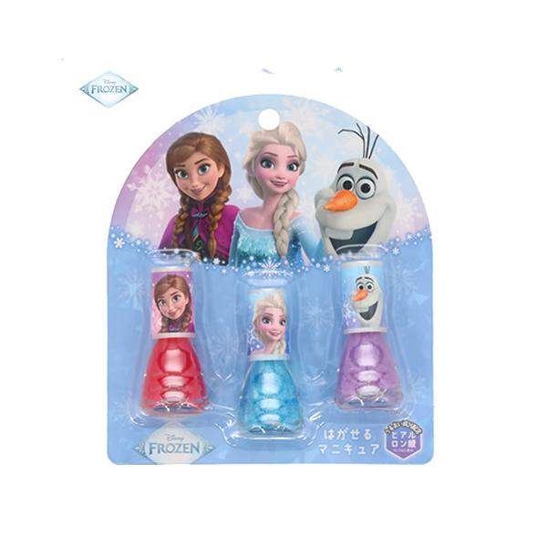 かんたんに落とせる！はがせるマニキュアです。かわいいアナ雪のパッケージ。アナ、エルサ、オラフのパッケージ3本セットです。※これは子供用化粧品です。おとなといっしょにつかいましょう。★マニキュアのぬりかた★1,キャップのうちがわについているふ...