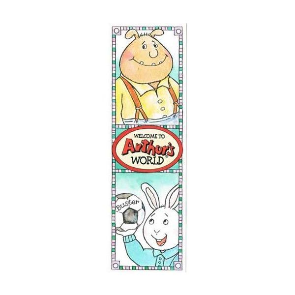 アーサーのブックマーク(しおり)です。PBSkidsで放送されている子供向けアニメーション。BinkyとBuster.のイラスト。裏側にはキャラクターの詳しい情報が載っています。手書き風のカラフルなイラストと文字がかわいいです。