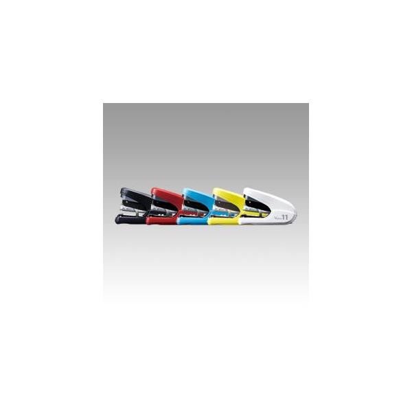 ●入数：1個 ●綴じ枚数：約４０枚●綴じ奥行：最大２８ｍｍ●針装てん数：１００本●専用使用針：Ｎｏ．１１−１Ｍ針●フラットクリンチ●針残量確認窓，リムーバ付 ●材質：本体プラスチック部＝再生ＡＢＳ ●セット付属品：Ｎｏ．１１−１Ｍ１箱付※綴...