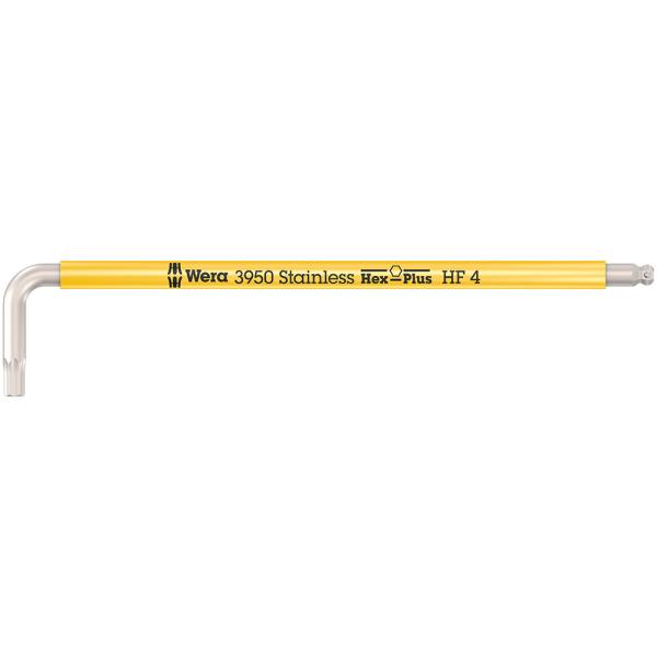 ■商品仕様メーカー：WERA商品名：ステンレス六角レンチ マルチカラー HF仕様タイプ：六角レンチ型番：3950 SPKL Hex-Plus HF 4,0 jaune先端サイズ：4mm■特長・特許取得の面接触のヘックスプラスで六角ボルトに強...