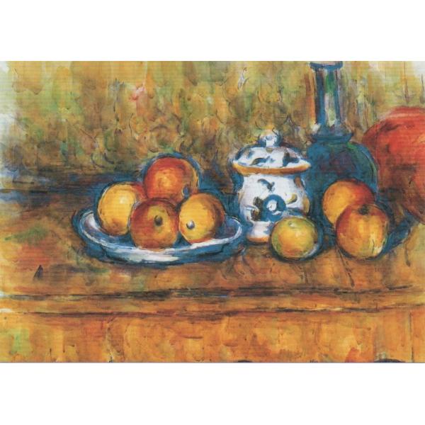 14.8x 10.5cmPaul Cezanne,1839-1906Stileben mit Apfeln, blauerflasche und Zuckerdose輸入国： ドイツ