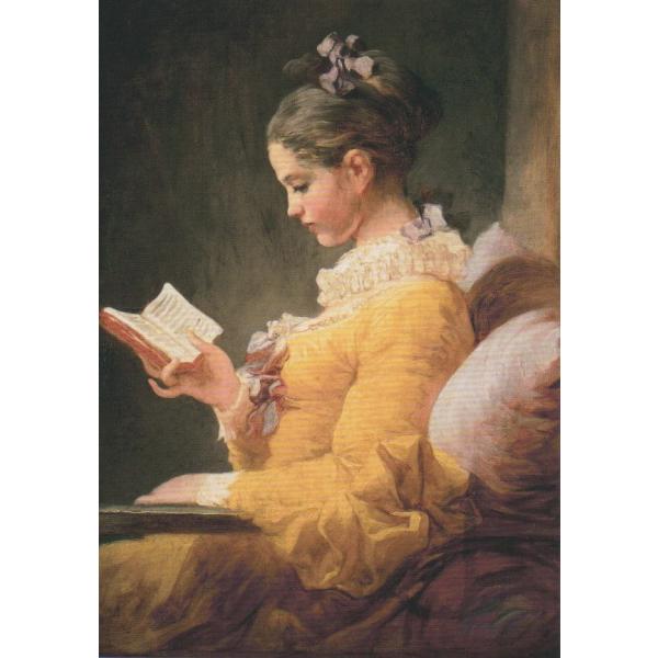 Jean-Honore Fragonard (1732-1806)Junges, lesendes Madchen 1776読書する娘10.5X15cm輸入国：ドイツ