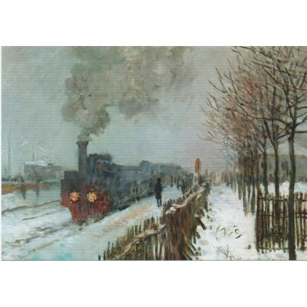 14.8x 10.5cmClaude Monet　1840-1926Eisenbahn im Schnee oder die lokomotive, 1875輸入国： ドイツ