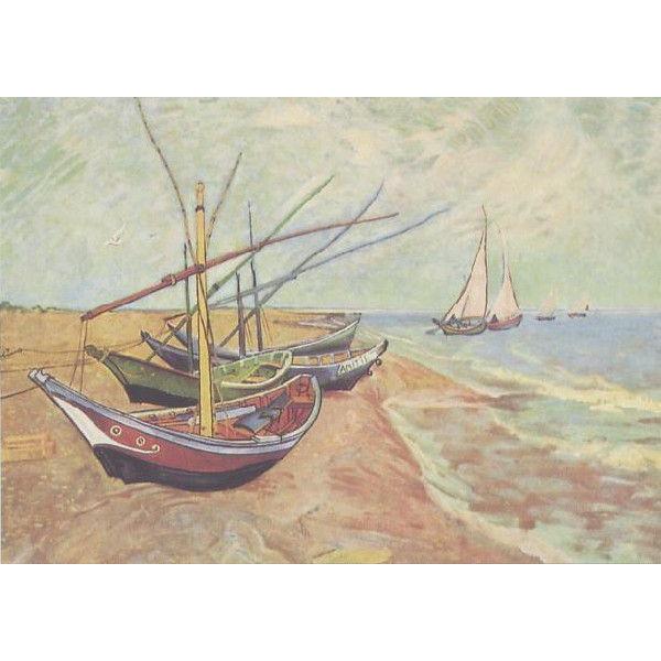 14.8x 10.5cm Vincent Van Gogh 1853-1890 Boote in Saintes-Maries,1888サンマリーのボート輸入国： ドイツ