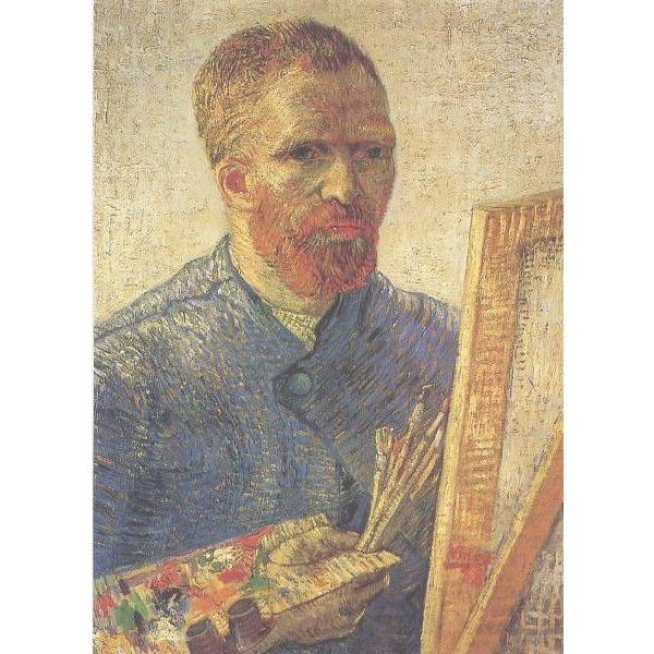 14.8x 10.5cm Vincent Van Gogh 1853-1890 Selbstbildnis vor der Staffelei芸術家の（画家の）自画像 輸入国： ドイツ