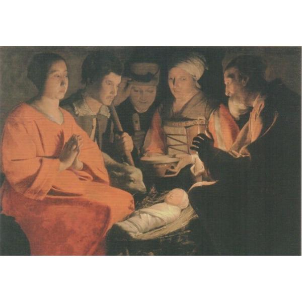 Georges De La Tour (1593-1652) L'adration des bergers　「羊飼いの礼拝」10.5X15cm輸入国：フランス