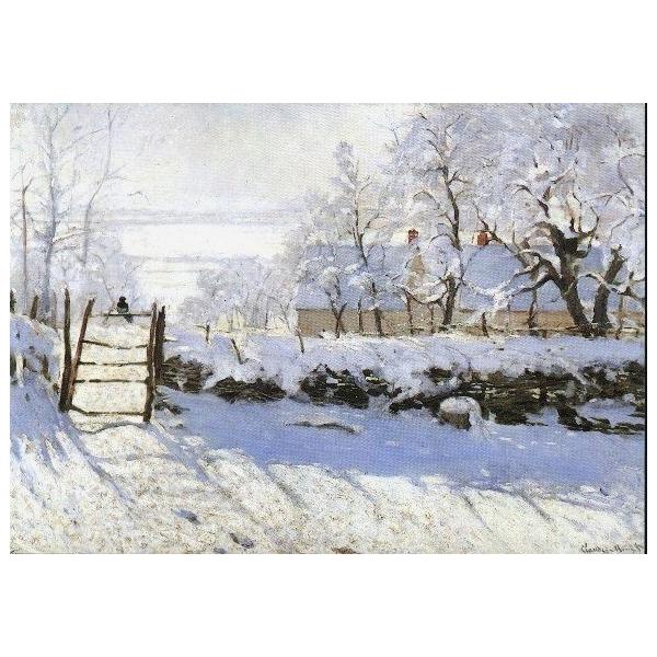 14.8x 10.5cm Claude Monet　1840-1926 Die Elster, La Pie,1869輸入国： ドイツ