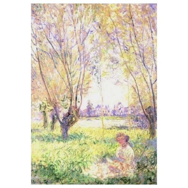 14.8x 10.5cm Claude Monet　1840-1926 Frau unter Weiden sizend, 1880輸入国： ドイツ