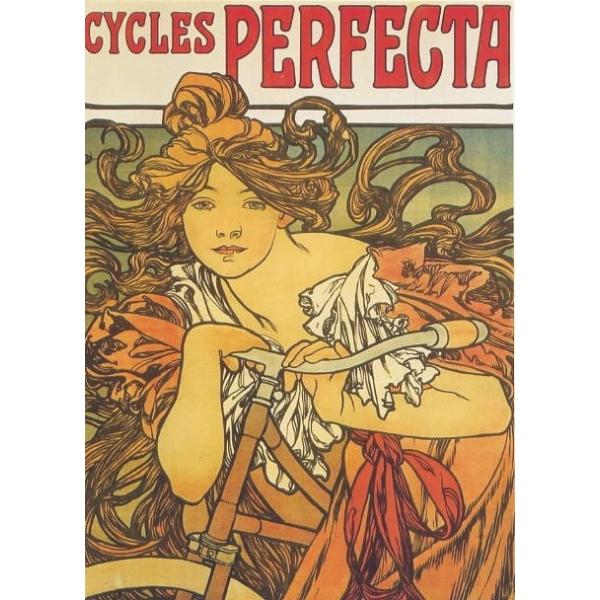 サイズ 10.6 X 14.8アルフォンス・ミュシャAlphonse Mucha (1860-1939) Cycles Perfecta輸入国：チェコ
