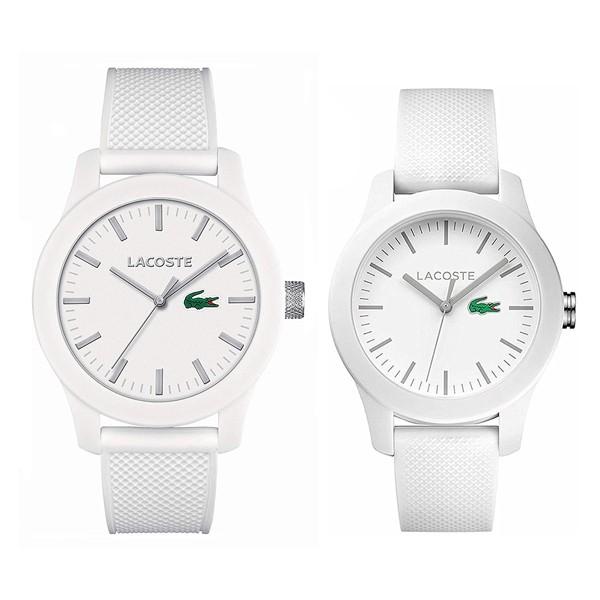 【発売日：2019年02月01日】ペア腕時計ボックス（リングも収納可能）プレゼント中！ラコステのシリコンラバーペアウォッチ。3時位置のラコステの象徴であるワニのロゴがポイントに。ベルトは汗をかいたり汚れてもお手入れしやすい素材なのでタフにお...