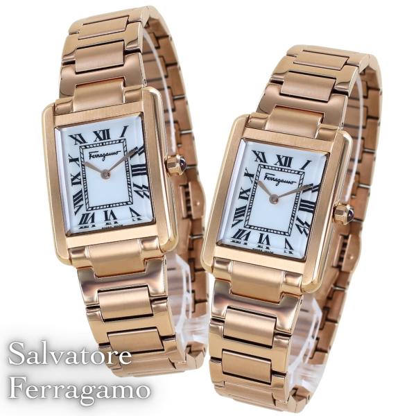 【発売日：2025年11月01日】--関連キーワード--フェラガモ ペアウォッチ FERRAGAMO ブランド 腕時計 スクエア ローズゴールド ホワイト メンズ レディース ユニセックス カップル お揃い 高級 時計 クオーツ 上品 おし...