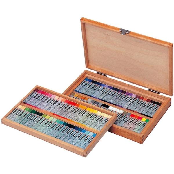 【セット色】85色セット(88本入り)【特長1】専門家用クレパス【特長2】高級顔料使用／発色・耐光性に優れている【特長3】均一性・着色性に優れている／角型形状で面塗りから線描きまで対応可能【特長4】角型形状で面塗りから線描きまで対応可