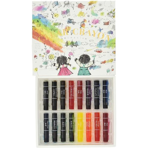 ●半透明のオイルゲルクレヨンです。●線画の上からぬると、透明水彩絵の具で描いたように線画が透けてみえる新感覚のクレヨンです。●紙箱入り、１６色セットです。セット色：あか・だいだい・みかん・き・きみどり・みどり・あおみどり・みず・あお・ぐんじ...