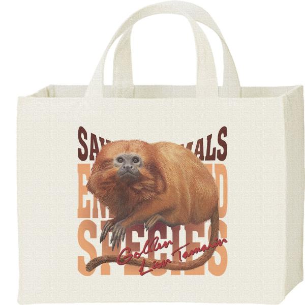 主に絶滅危惧種もしくはそれに近い生物をテーマにシリーズ化しています。 Save the Animals!（動物たちを救え！）ゴールデン ライオン タマリン ごーるでんらいおんたまりん Golden lion tamarin厚手のコットン（キ...