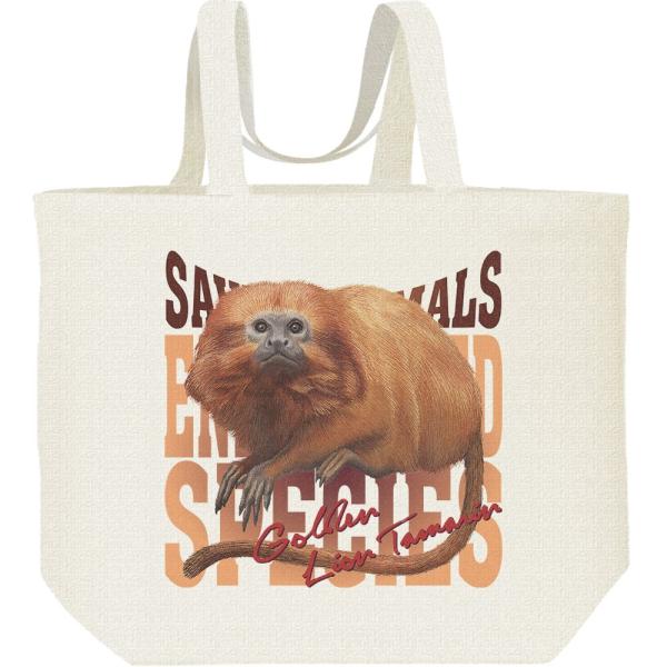 主に絶滅危惧種もしくはそれに近い生物をテーマにシリーズ化しています。 Save the Animals!（動物たちを救え！）ゴールデン ライオン タマリン ごーるでんらいおんたまりん Golden lion tamarin厚手のコットン（キ...