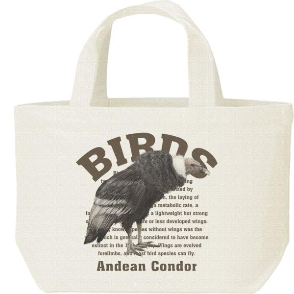 鳥類のシリーズです。南米コンドル、アンデスコンドル、こんどる、Andean condor厚手のコットン（キャンパス地）素材の手提げBAGです。お弁当入れや小物入れ、お散歩バッグなどに。(バック/トートバック/キャンパスバッグ/キャンバスバッ...