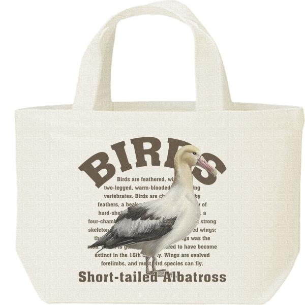 鳥類のシリーズです。信天翁、阿房鳥、阿呆鳥、あほうどり、Short-tailed albatross厚手のコットン（キャンパス地）素材の手提げBAGです。お弁当入れや小物入れ、お散歩バッグなどに。(バック/トートバック/キャンパスバッグ/キ...